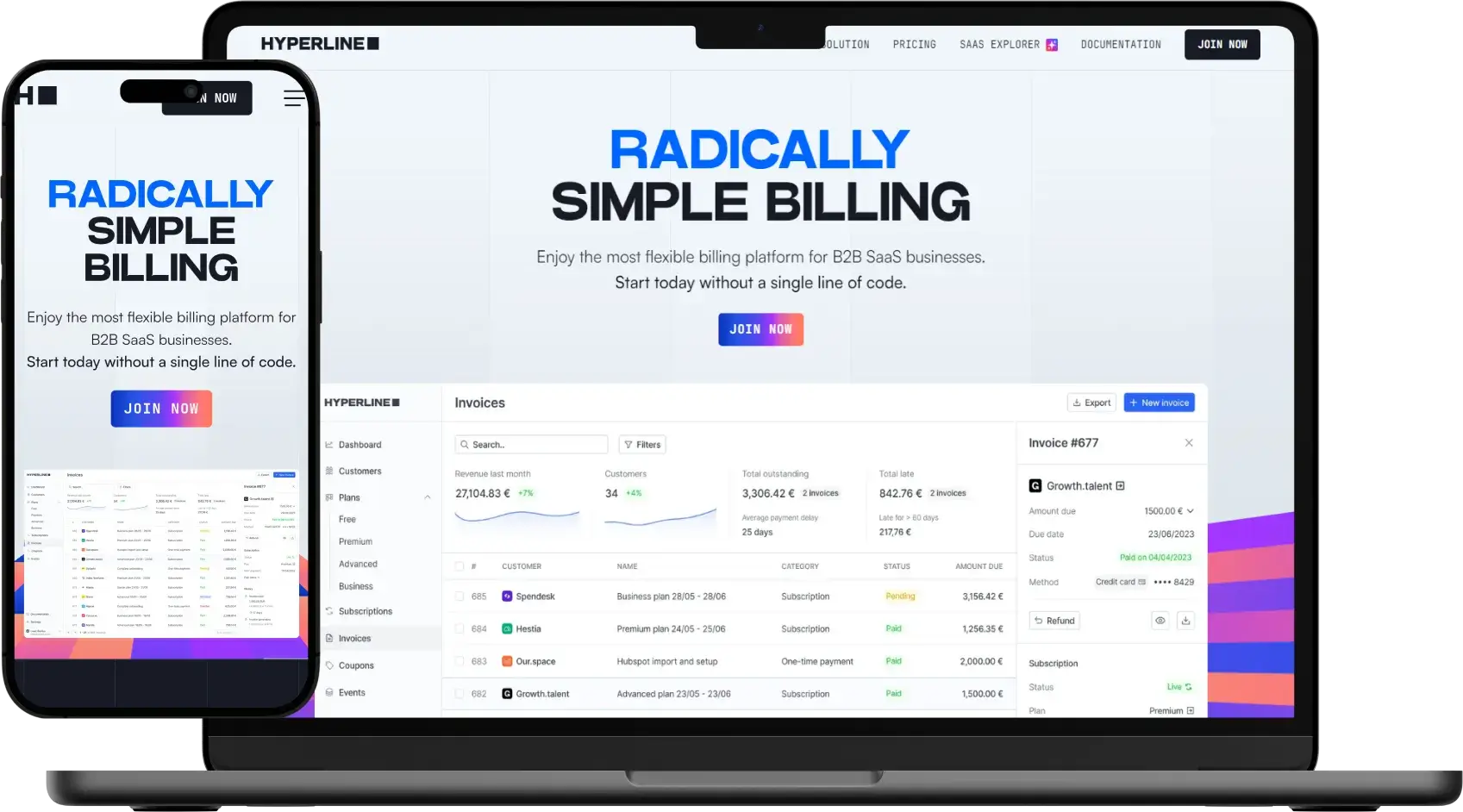 Projet Webflow Hyperline - Une plateforme innovante de gestion des abonnements